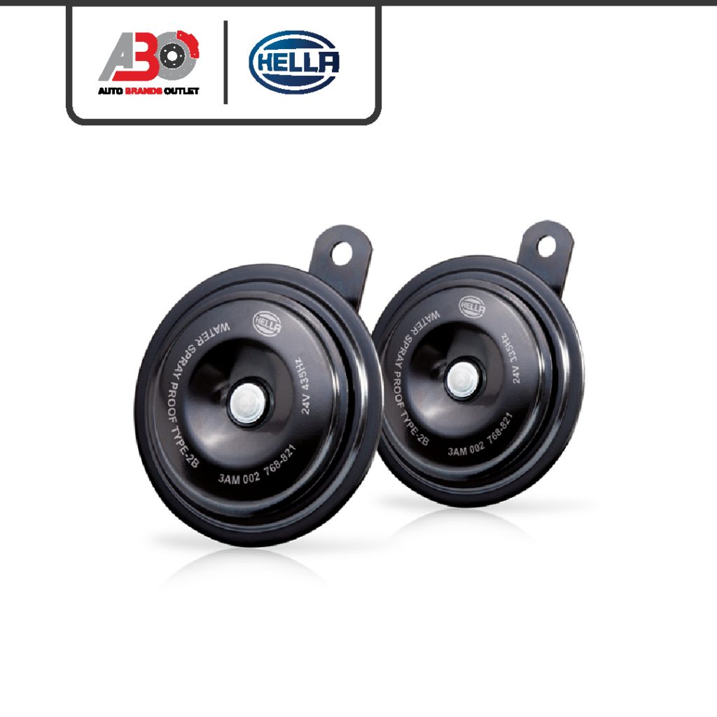 HELLA 24V Black Knight Disc Horn - 3AM 002 768 821 - auto2u