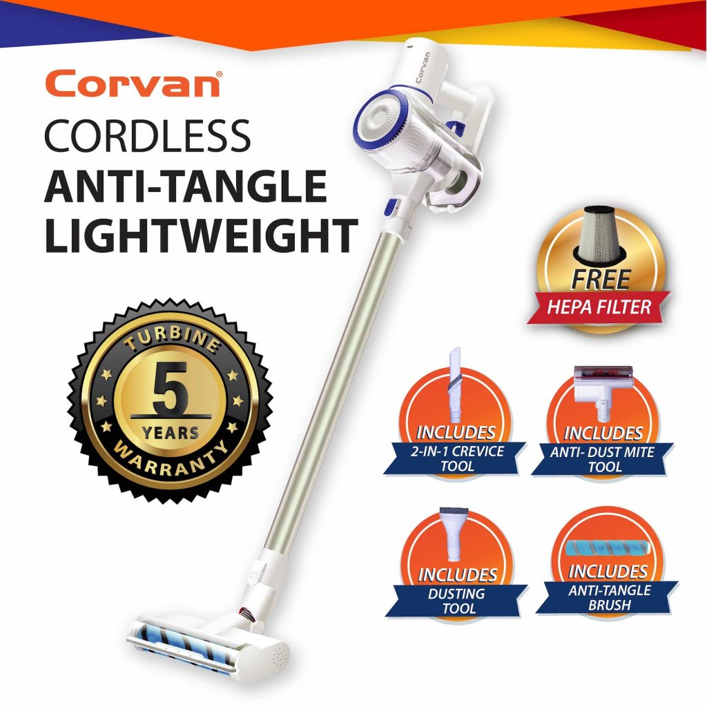 Corvan Anti-tangle Cordless Vacuum Cleaner K9. Wireless for Home & Car ...