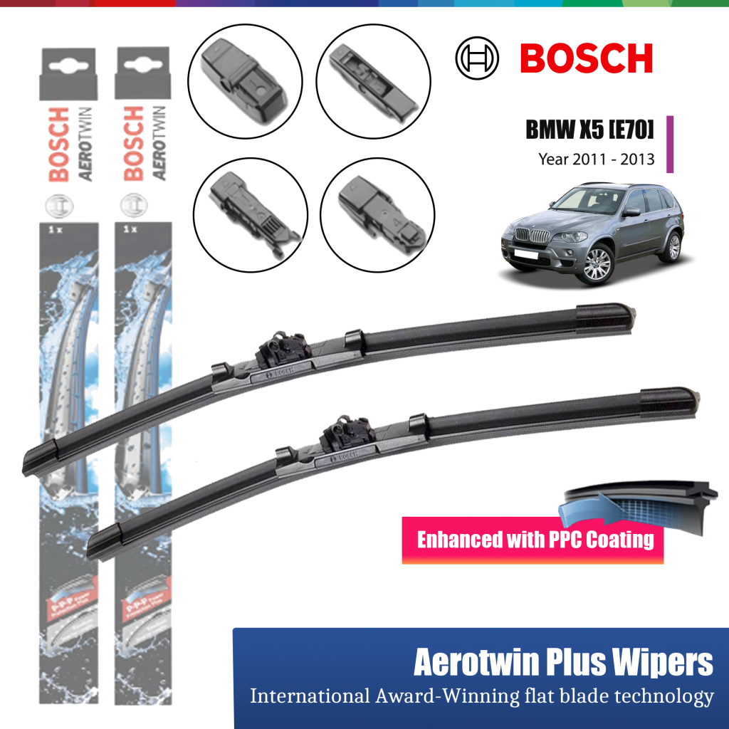BMW X5 [E70] Year 2011-2013 Bosch Aerotwin Plus Windshield Wiper Set ...