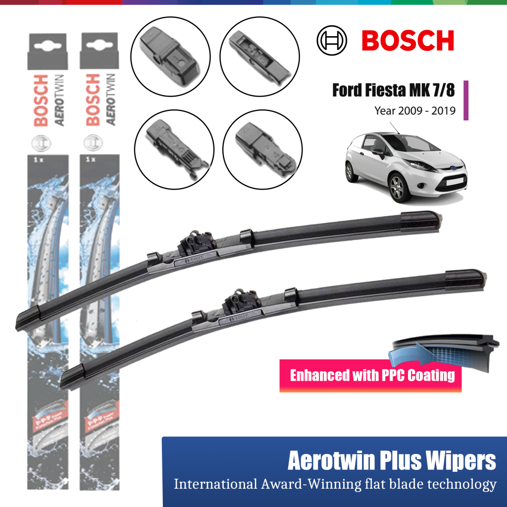 Ford Fiesta MK7 / MK8 Year 2009 -2019 Bosch Aerotwin Plus Windshield Wiper Set (26/16") - auto2u