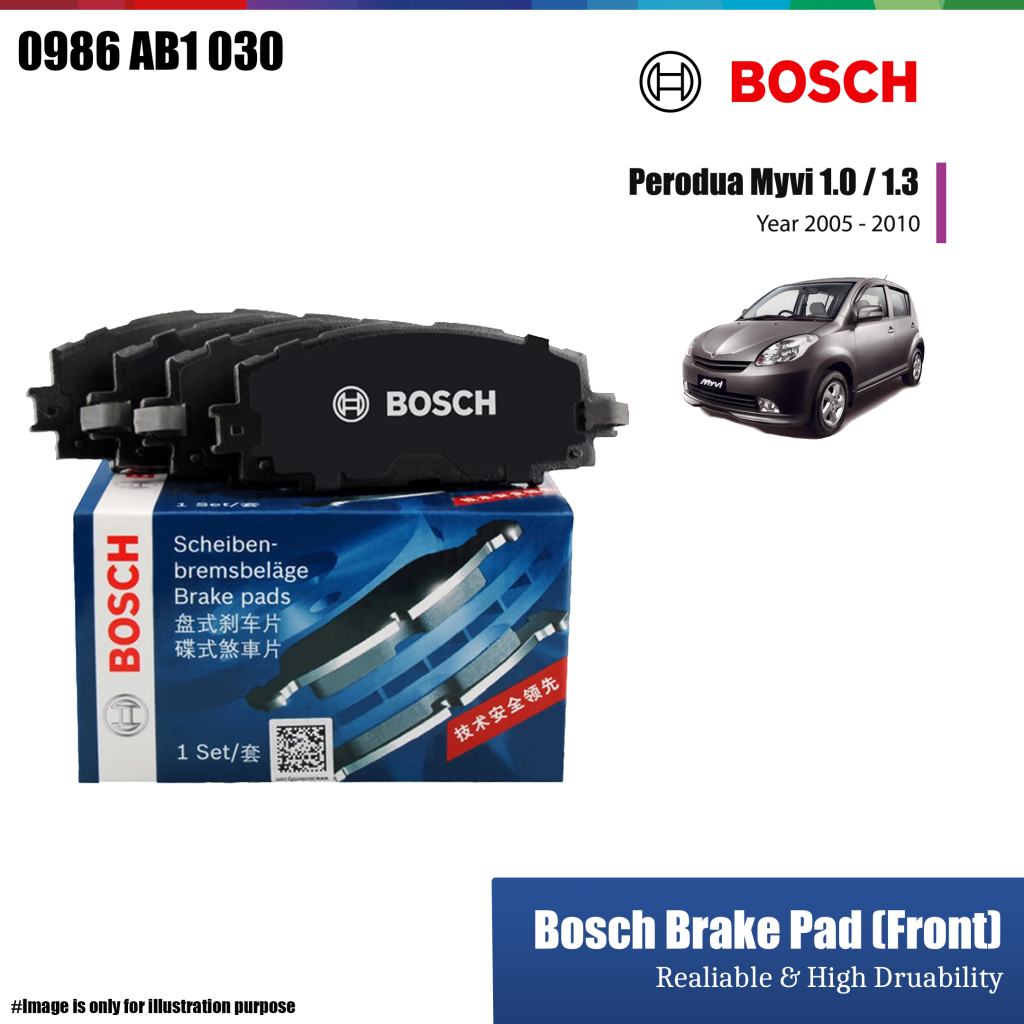 Bosch Front Brake Pad 0986AB1030 for Perodua Myvi 1.0 / 1.3 - auto2u