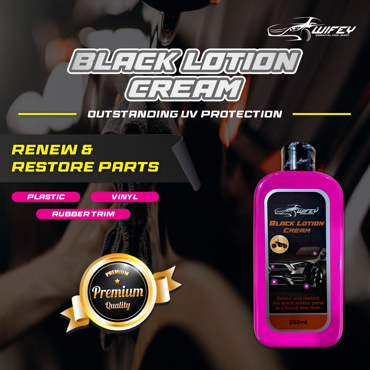 WIFEY BLACK LOTION CREAM 280ML 100% ORIGINAL 【RESTORE & PROTECT 2 in 1 ...