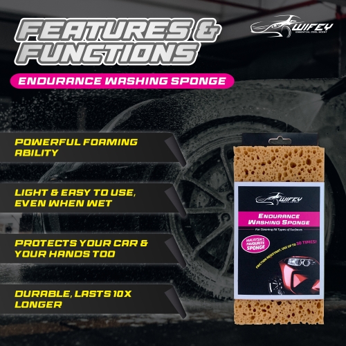 WIFEY ENDURANCE WASHING SPONGE 100% ORIGINAL 【Heavy Duty Sponge & Long ...