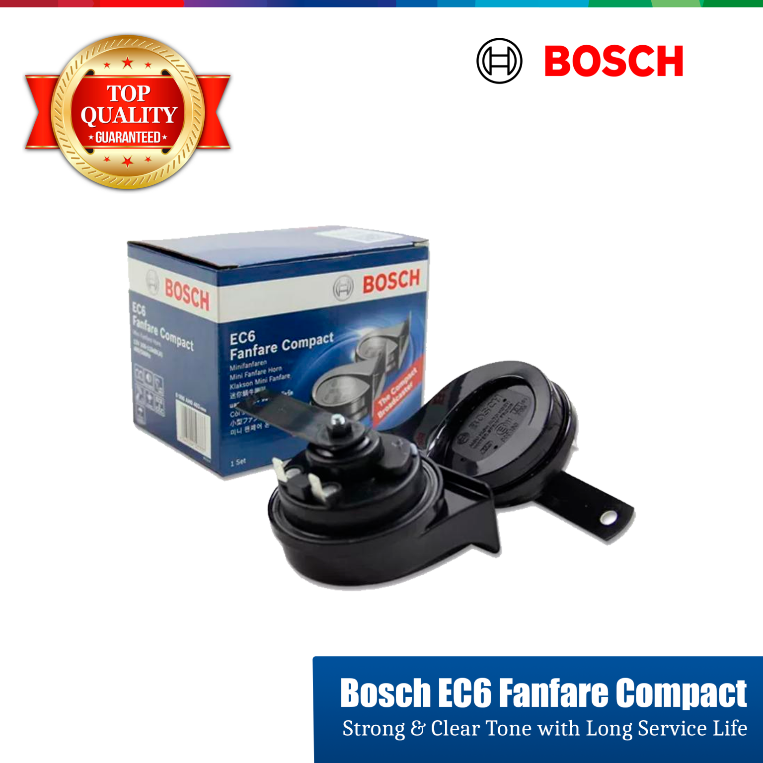 Bosch EC6 Fanfare Compact Horn Set (Low & High Tone) - 0986AH0403 - auto2u